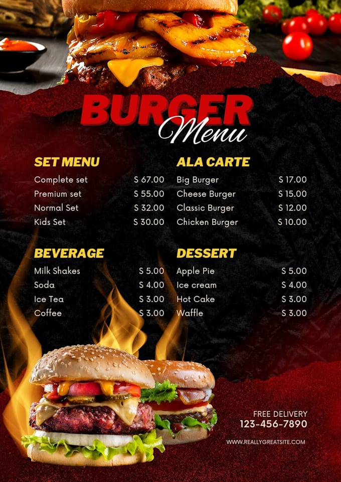 Amazing menu design,design professional restaurant food menu by Pemodharsha | Fiverr