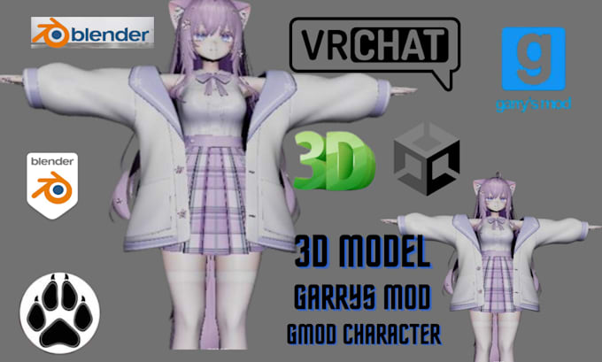 Make a well details 3d model for gmod character, player model, gaming character by Bankwire14 ...
