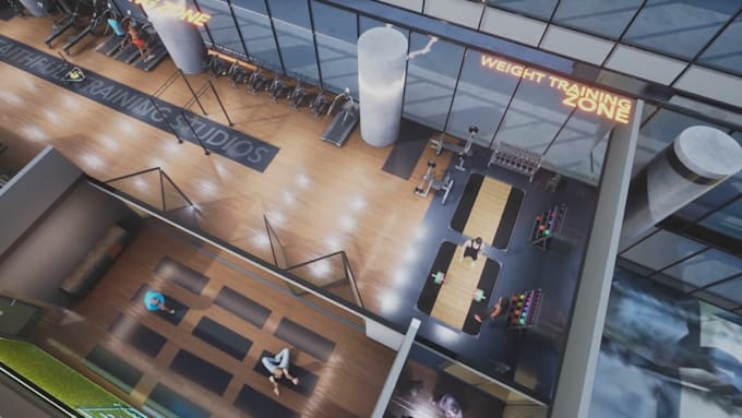 Create 3d gym animation 3d workout design 3d fitnes animation exercise ...