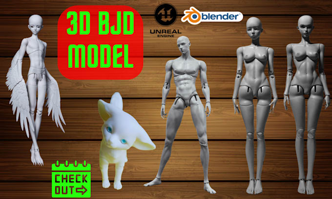 Do 3d bjd articulated action figure toy puppet model design for 3d printing by Victorbjdmode21 ...