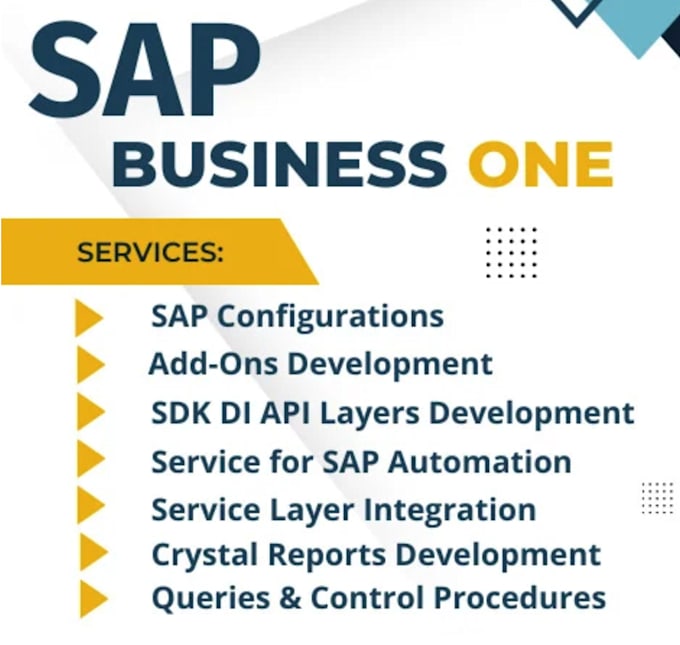 Develop sap business one addons, integrations and custom solutions by Sapb11 | Fiverr
