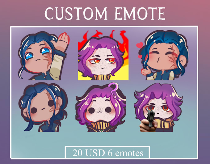 Create chibi emotes for stream by Umohebi | Fiverr