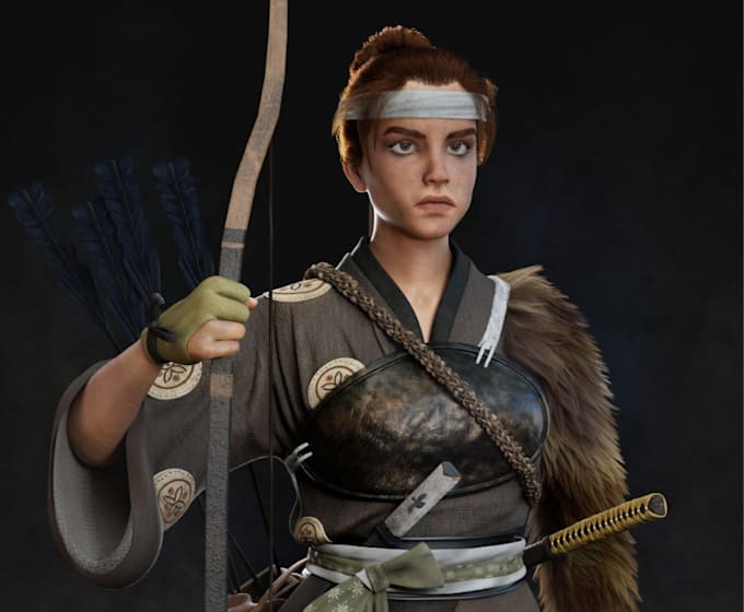 Realistic fur texture, retopology, ue5 game character, 3d warrior model ...