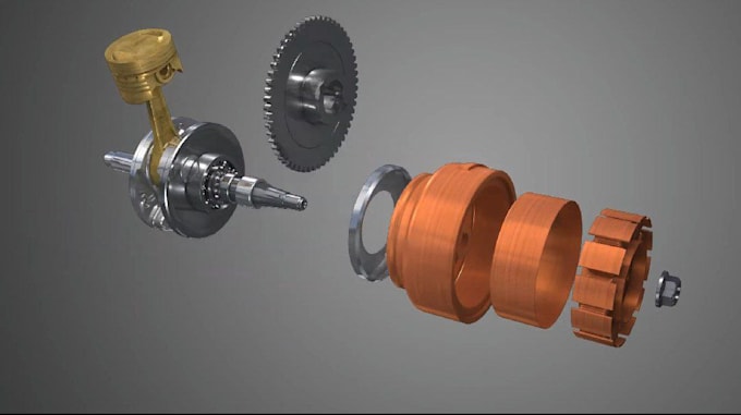 Render cgi 3d industrial engine, 3d autocad, 3d product artwork video ...
