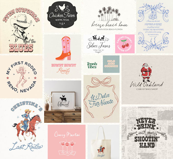 Design vintage retro hand drawn looking logo by Rosewoodiv | Fiverr