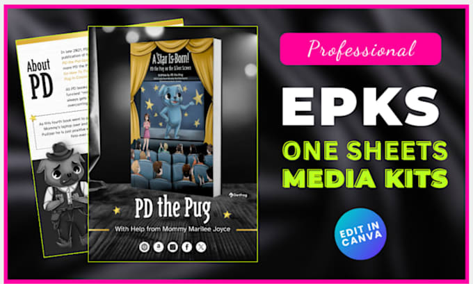 Design press release kit, artist kit, media kit, epk one sheet, and pitch deck by Emilyava7 | Fiverr