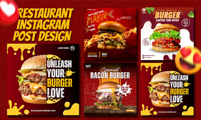 Design social media ads or instagram posts for your restaurant by ...