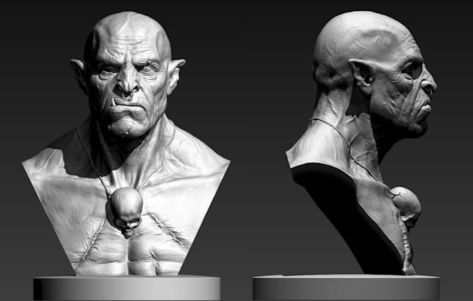 Create printable stl 3d sculpture, action figure, figurine, articulated ...