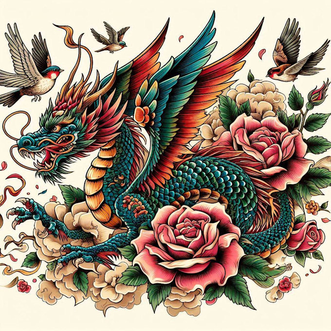 Draw old school tattoo logo and friendship portrait by Phillippoysen ...