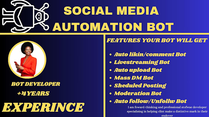 Do instagram bot, tiktok bot, uploader bot, youtube bot, auto login bot, monitor by Greatteam3 ...