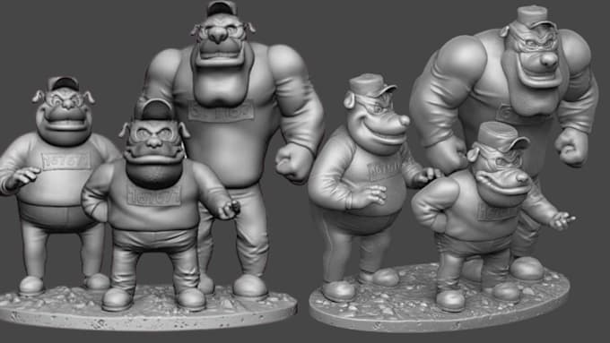 Sculpt 3d character model miniature action figures 3d cartoon character ...