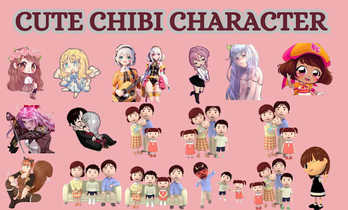 Diseño chibi vtuber vrchat modelo anime personaje arte para vtuber ...