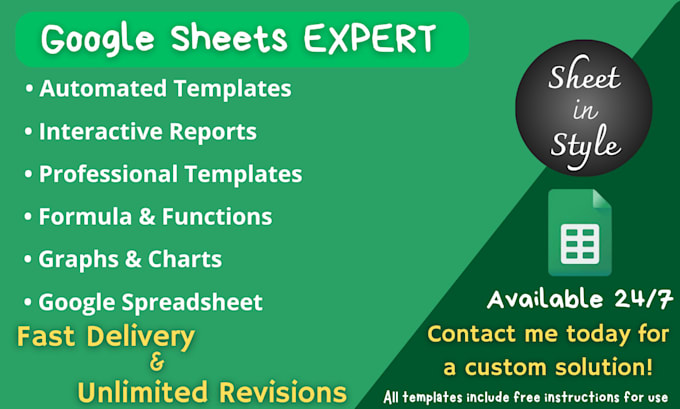 Do custom automated google sheets template for your business by Style ...