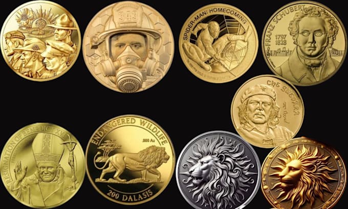 Sculpt printable 3d coin model cnc design bas relief medallion coin for ...