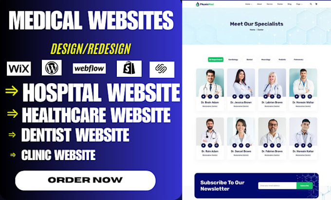 Design medical website, hospital website,healthcare website, home care ...