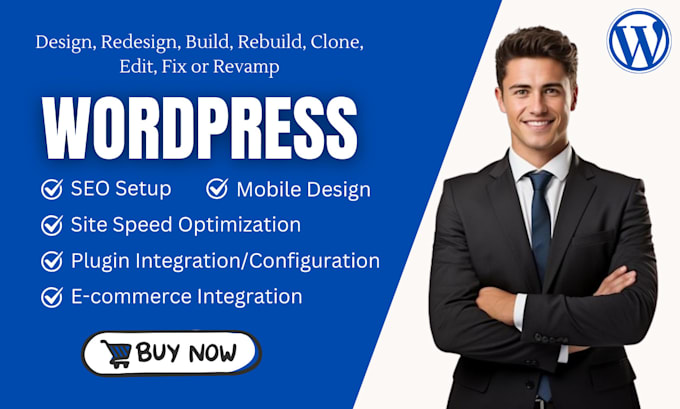 Design, redesign, build, rebuild, clone, edit, fix or revamp wordpress ...
