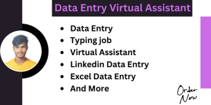 Data entry virtual assistant or typing job by Ibrahimxyz | Fiverr