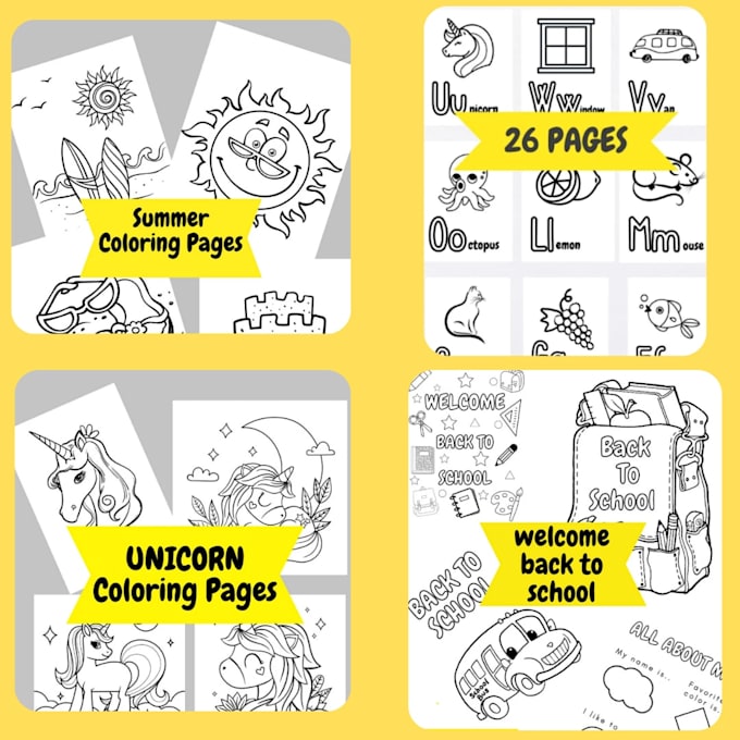 Design coloring pages for kids by Digitalmira2024 | Fiverr