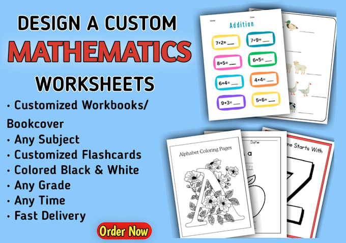 Design custom maths worksheets for you by Mawais0347610 | Fiverr