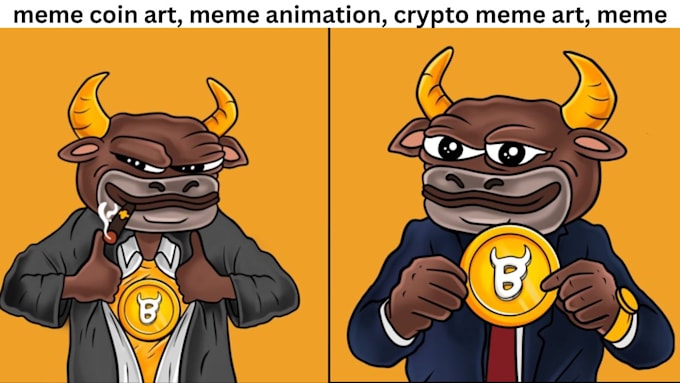 Meme coin art, viral meme, animated video meme, meme coin illustration ...