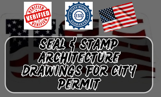 Seal, stamp architectural drawings for city permit, usa stamp by ...