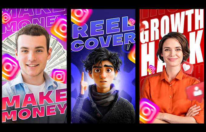 Create instagram reel thumbnail and reel cover design by Tusharvisions ...