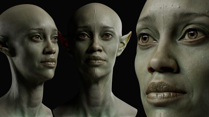 Create 3d humanoid character, alien, rig and animation for film, game ...