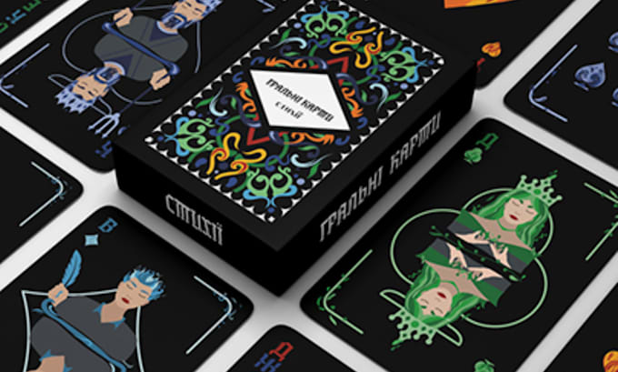 Design tarot, zodiac, tcg, game card illustration, playing cards board ...