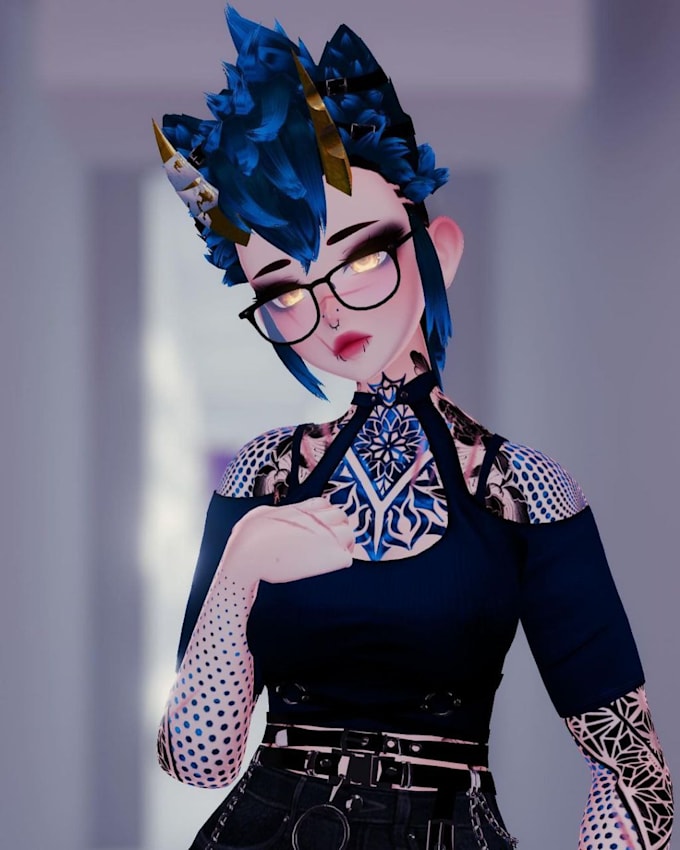 Custom vrchat avatar, 3d model, vrc avatar, vr character, furry, vtuber ...