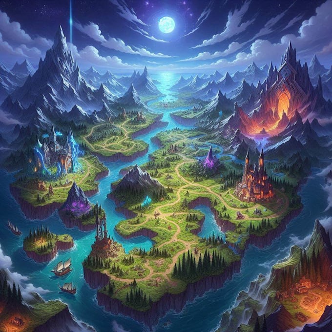 Draw a fantasy map for you by Aabeavugi | Fiverr
