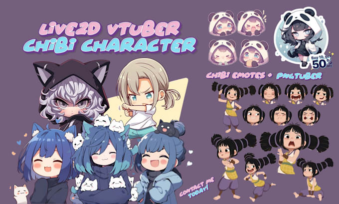 Lindo personaje de anime chibi kawaii, chibi anime vtuber, pngtuber ...