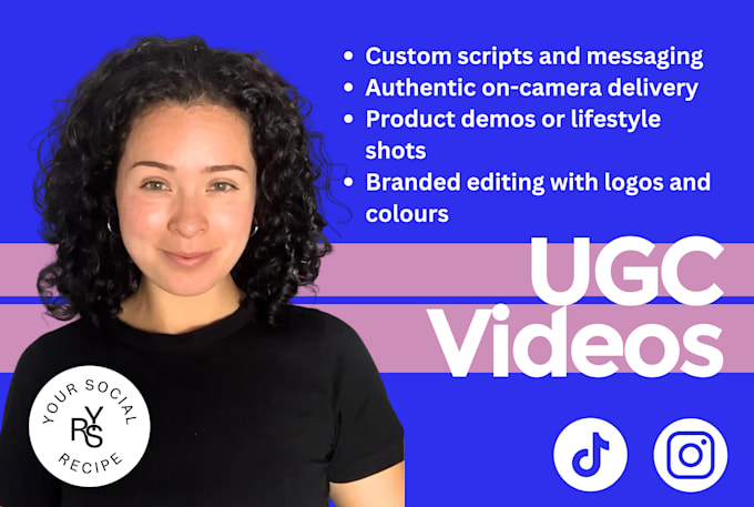 Create ugc videos for instagram and tiktok by Socialrecipe | Fiverr