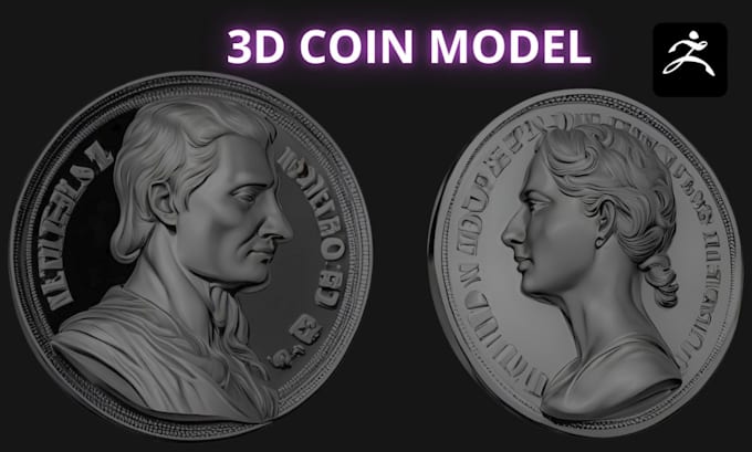 Sculpt custom 3d printable coin model 3d bas relief medallion crypto ...