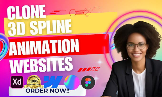 Fix bugs update clone 3d interactive animated website design 3d spline animation by Esther_jhs ...