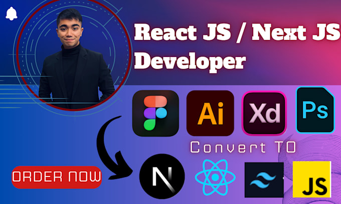 Create figma to react js next js website styled with tailwind css by ...