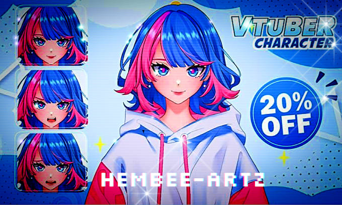 Design and rig pro live2d vtuber model for vtuber studio vrchat vtuber ...