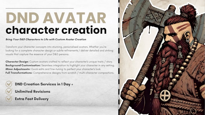 Create a dnd character for you, fast by Enrica_martine | Fiverr