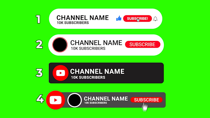 Make like, subscribe and bell notification popup animation for youtube ...