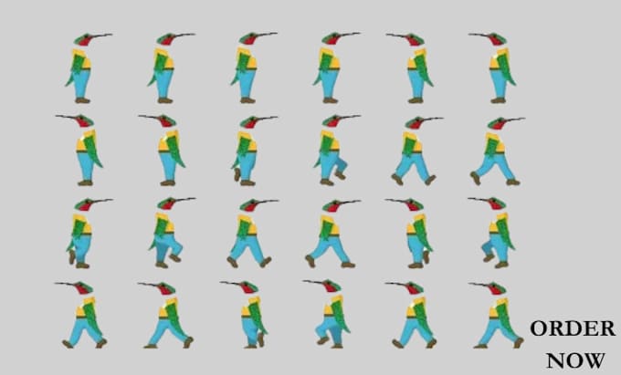 Design animate 2d game asset character sprite sheet game art vtuber ...