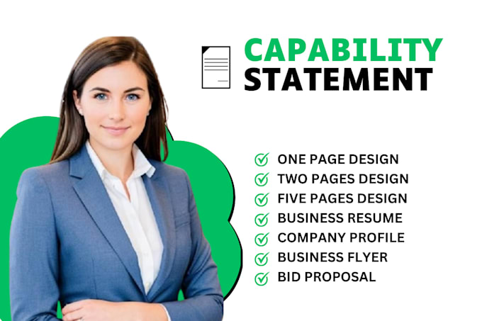 Write and design federal government capability statement for government ...