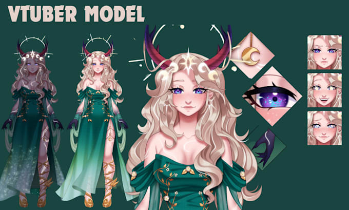 Do live2d vtuber model vtuber charactern pngtuber 2d rigging png tuber ...