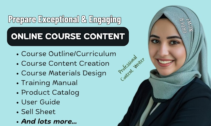 Write your online course content, training manual lesson plan booklet sell sheet by Chaile_hana ...