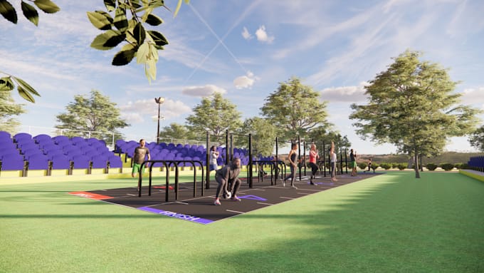 Design 3d outdoor gym and sports complex by Gym_design_lab | Fiverr