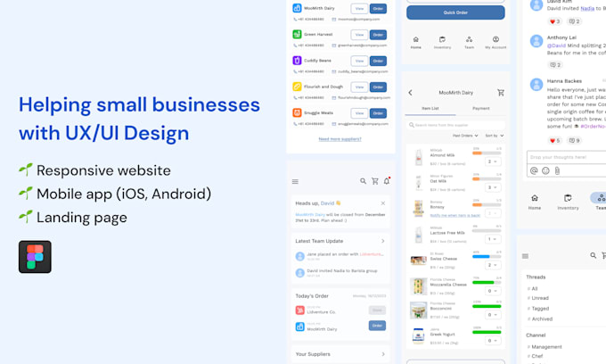Create responsive mobile and website ux ui design for small businesses ...