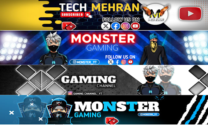 Best youtube banner and logo design by Muhammadmehr735 | Fiverr