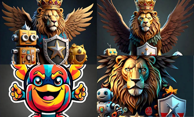 Design a unique mascot and emblem logo design in 3d by Fortisco | Fiverr