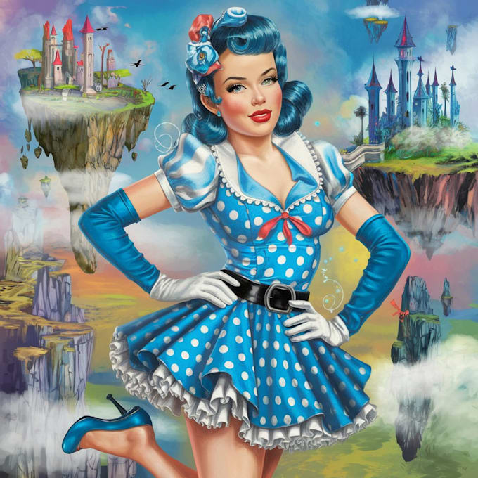 Create pin up girl and pin up girl illustration by Ravaniosu | Fiverr