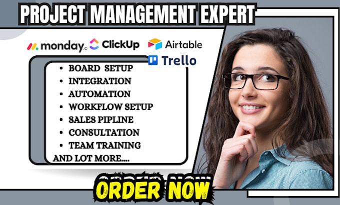Setup project management with monday crm clickup airtable trello asana monday va by Nolimt_team ...