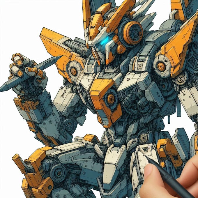 Draw high quality robot, mecha concepts by Aleksops | Fiverr
