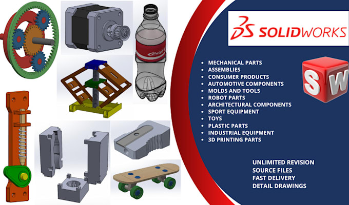 Create solid works models,2d drawings and mold design by Malawige | Fiverr